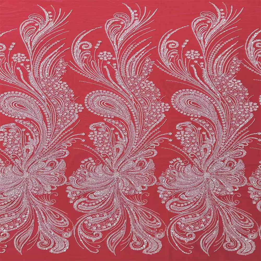 Beaded Tulle Fabric - 5 Yards | MOD HN278,Beaded Fabrics