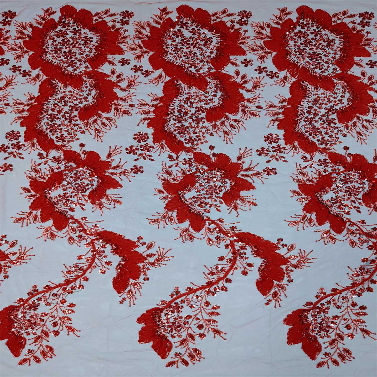 Beaded Tulle Fabric - 5 Yards - 3D Floral Lace Fabric | STN LIL3040 ...