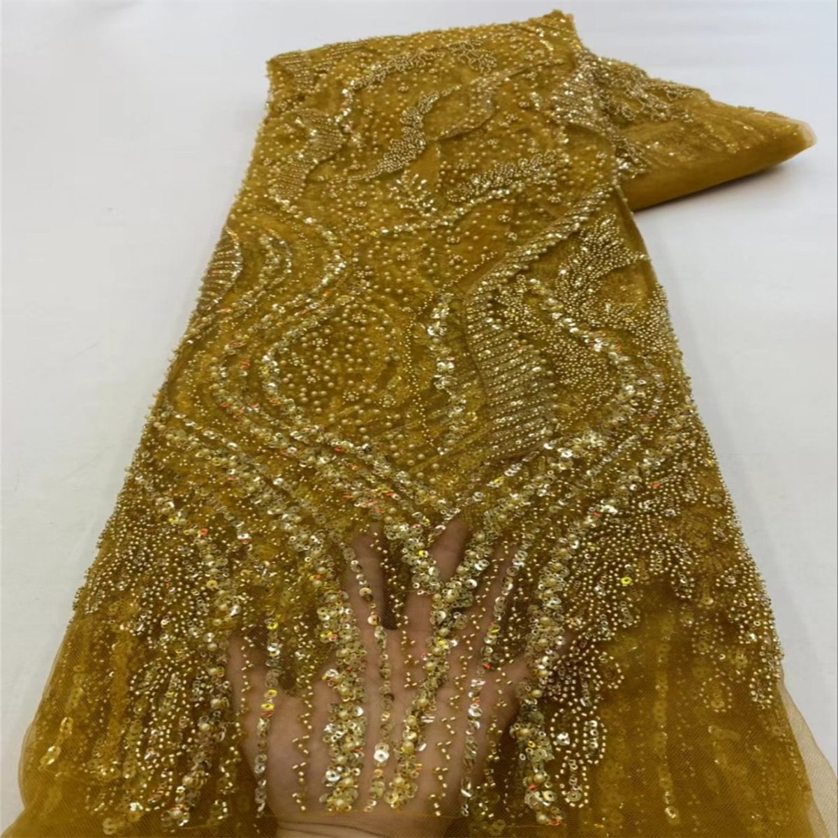 Beaded Tulle Fabric - 5 Yards | COD JX275,Beaded Fabrics