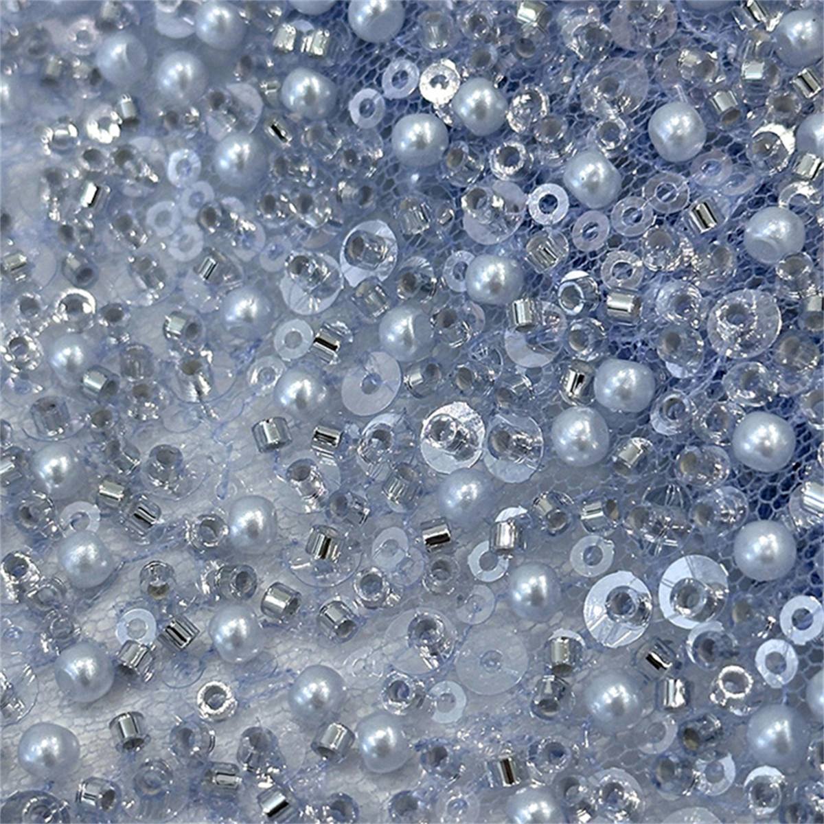 Beaded Tulle Fabric - 5 Yards | SKU HN004,Beaded Fabrics