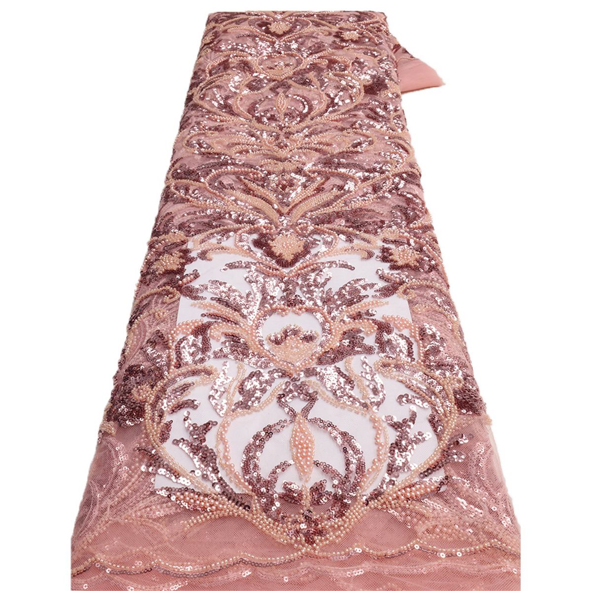 Embellished Beaded Tulle Lace Fabric with Beads | GTIN NA004,Lace Fabrics