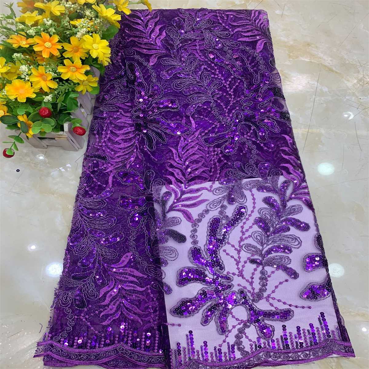 Corded Embroidered Sequin Lace Fabric - 5 Yards | MOD DX014,Embroidered ...