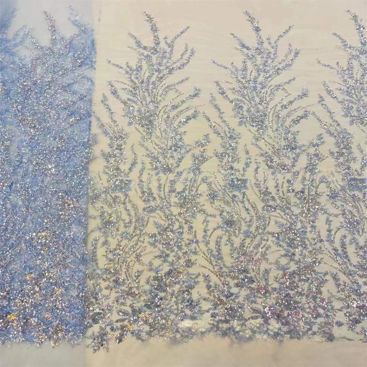 5 Yards Embroidered Sequin Fabric, Embroidered Tulle Lace Fabric, Ref ...