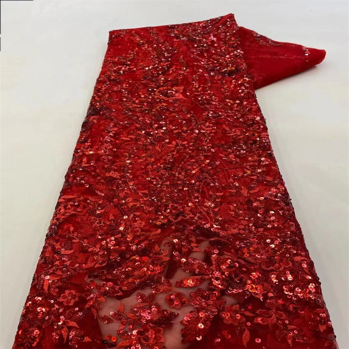 5 Yards Embroidered Sequin Fabric, Embroidered Tulle Lace Fabric, Ref ...