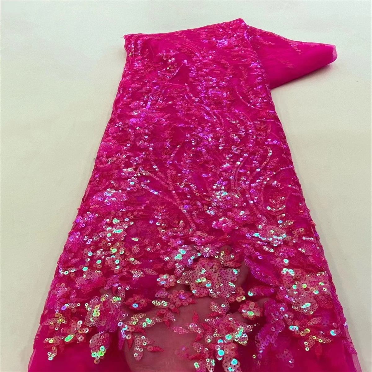5 Yards Embroidered Sequin Fabric, Embroidered Tulle Lace Fabric, Ref ...