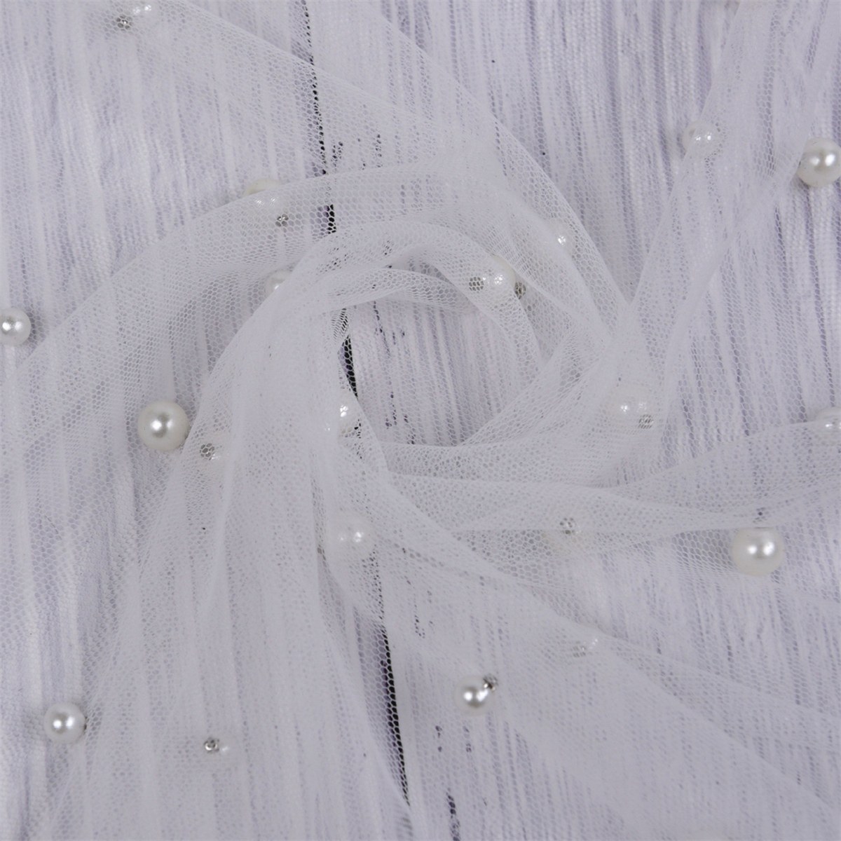 5 Yards Pearl Mesh Fabric, Pearl Tulle Fabric, Net Fabric with Pearls ...