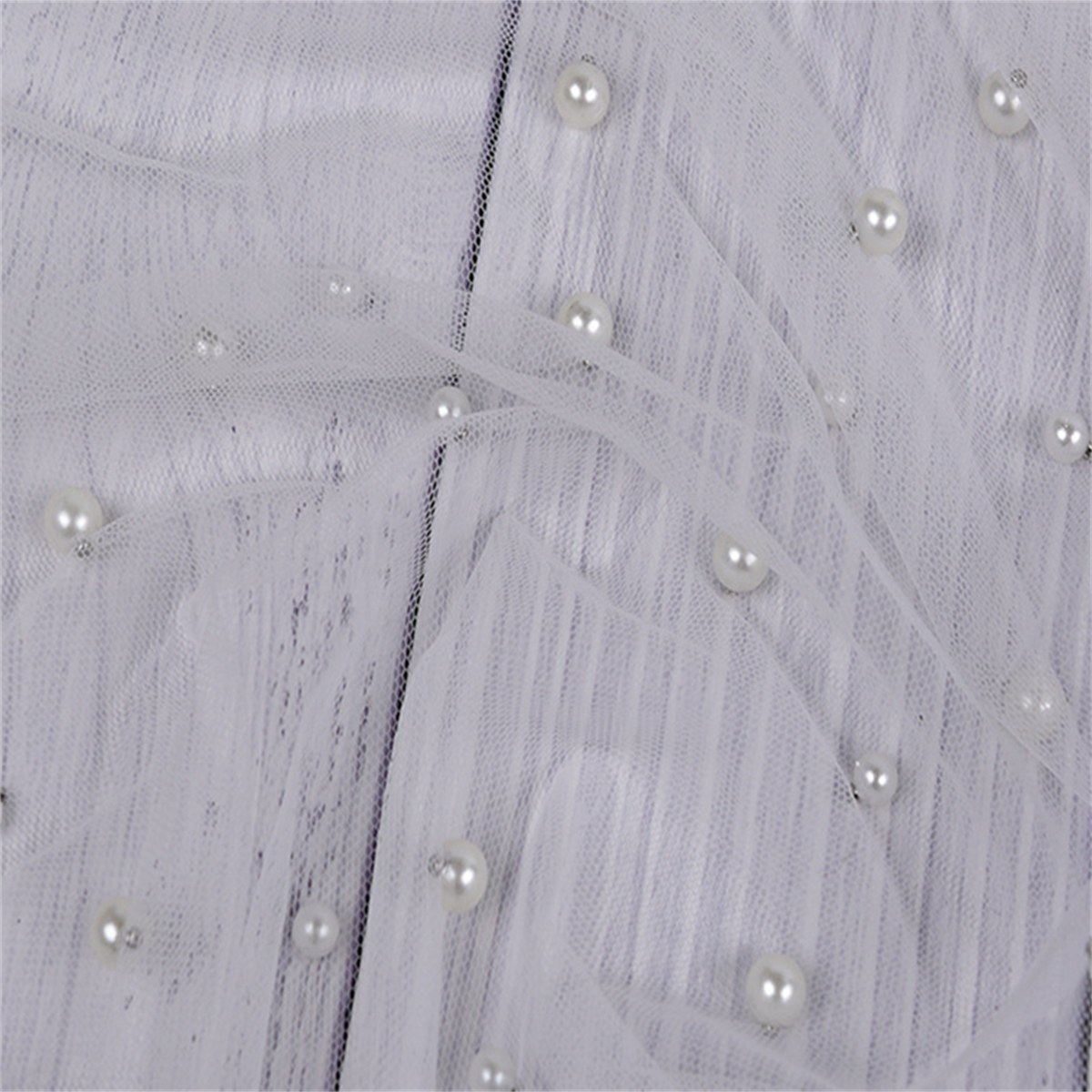 5 Yards Pearl Mesh Fabric, Pearl Tulle Fabric, Net Fabric with Pearls ...