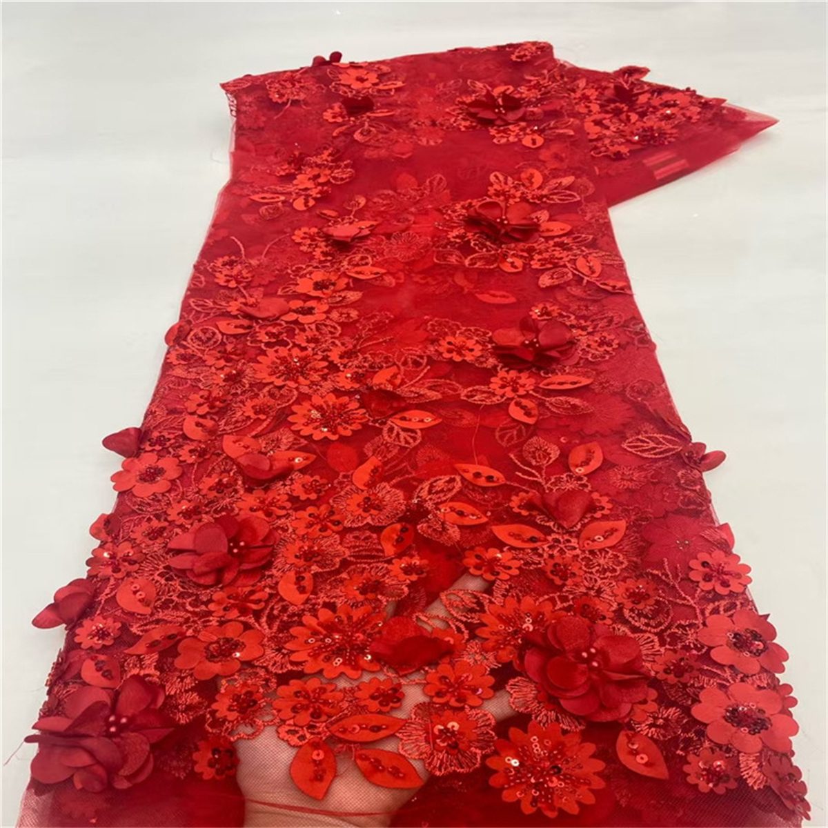 Beaded 3D Floral Lace Fabric - Embroidered Lace Fabric | COD JLT207,3D ...