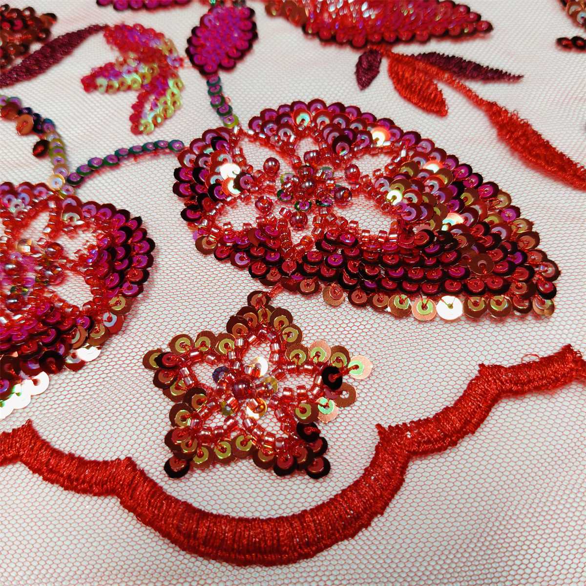 Beaded Tulle Fabric - 5 Yards | ART ZT033