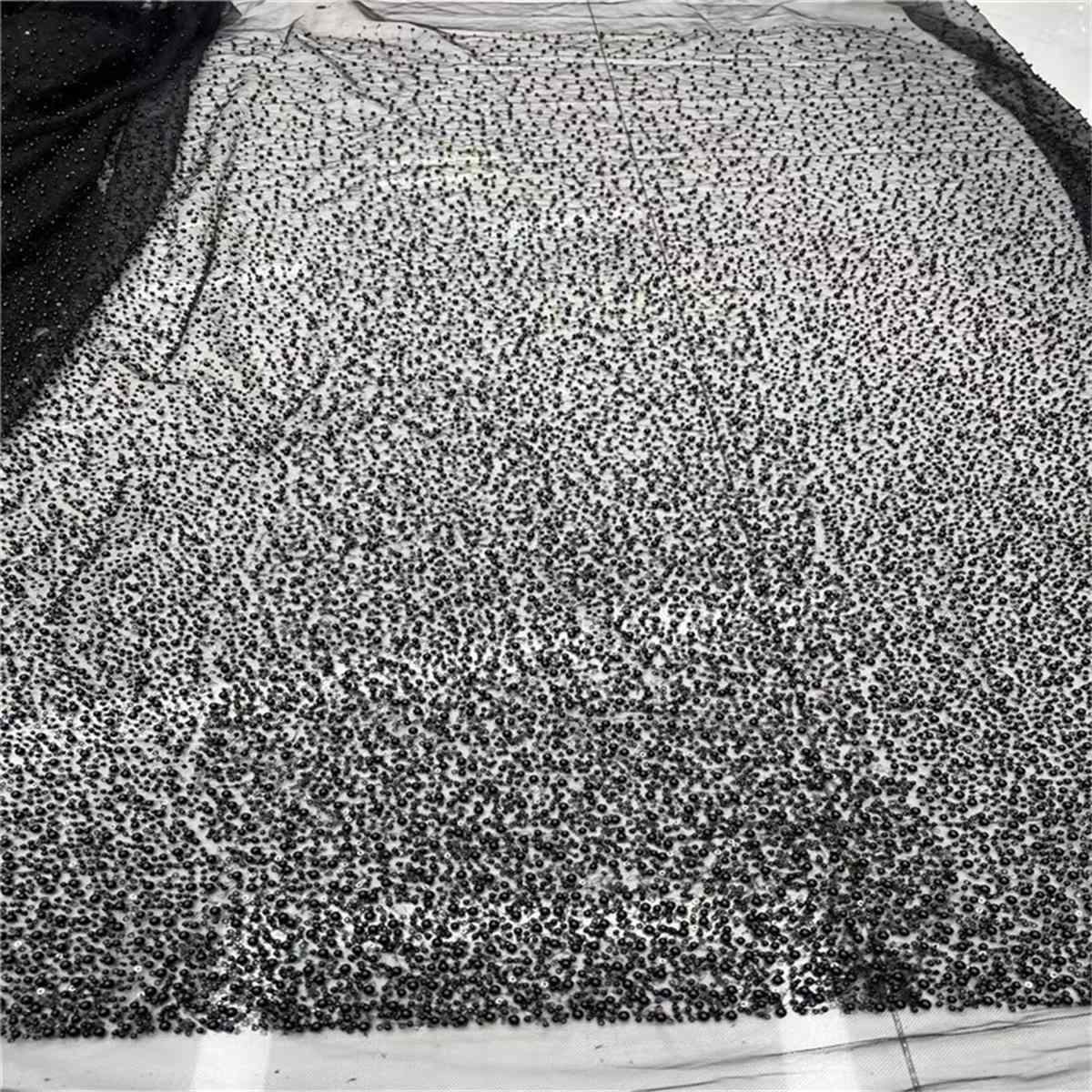 Embellished Beaded Tulle Lace Fabric with Beads | GTIN CX001,Beaded Fabrics