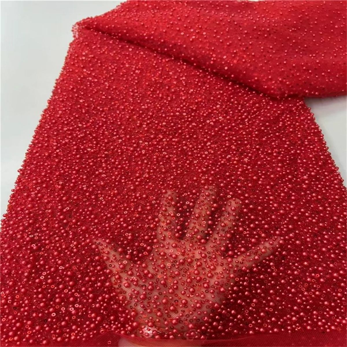 Beaded Tulle Fabric - 5 Yards | STN CX001,Beaded Fabrics