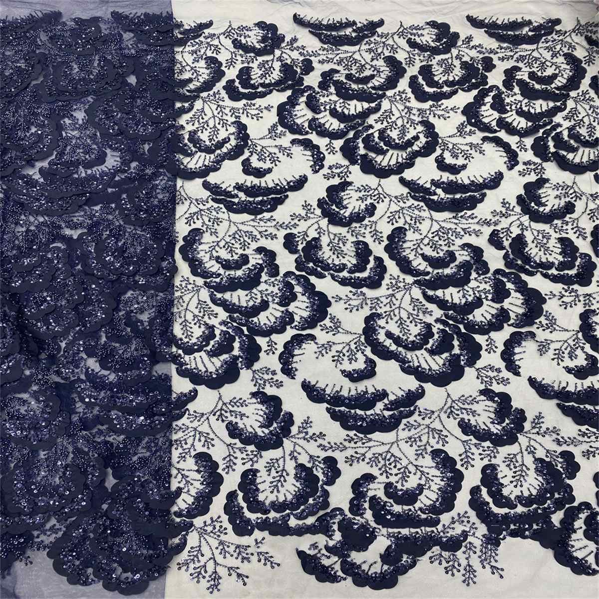 Beaded Tulle 3D Floral Fabric - 5 Yards | MOD JX492,Beaded Fabrics