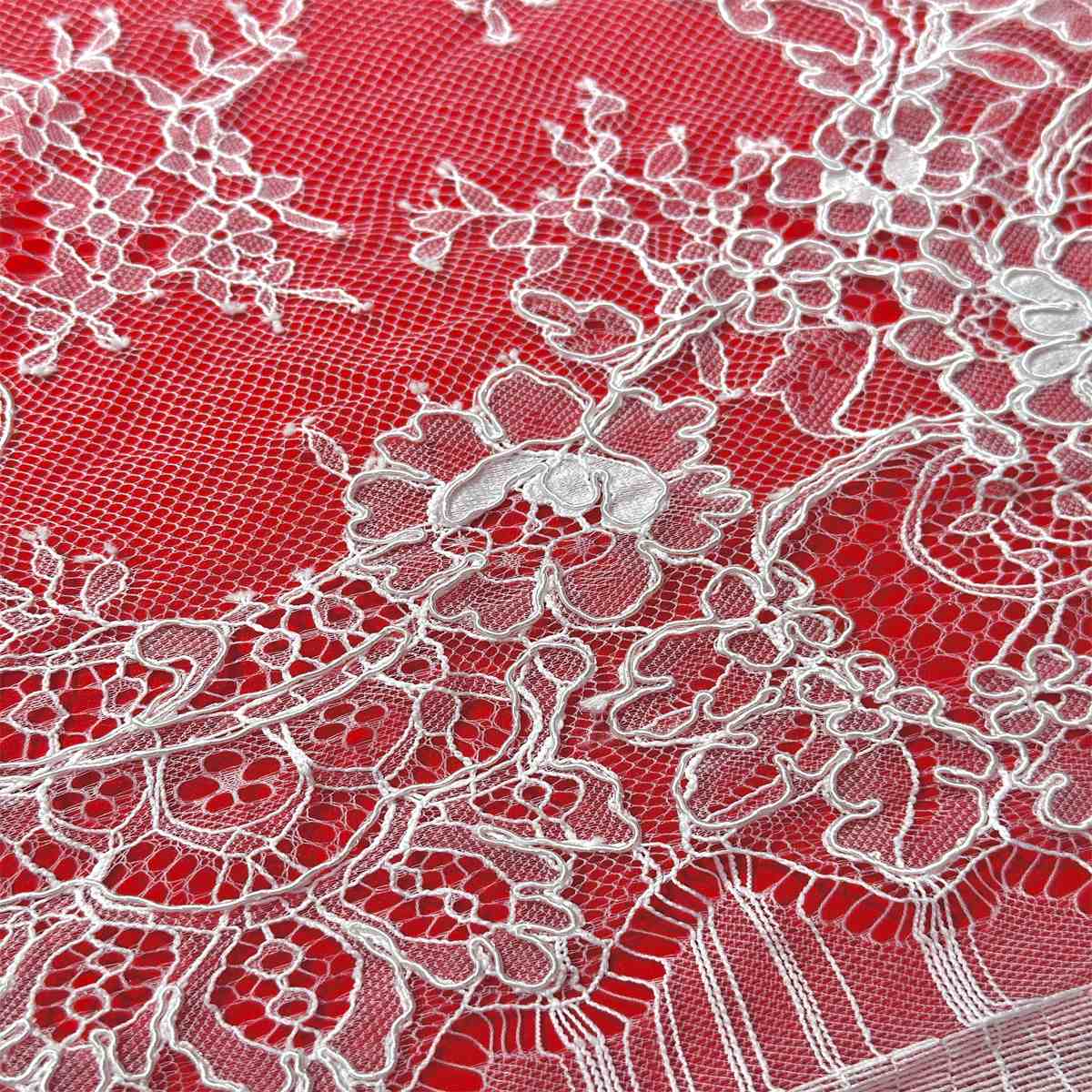 3 Meters Bridal Lace Fabric, Wedding Lace Fabric, Corded Chantilly Lace ...