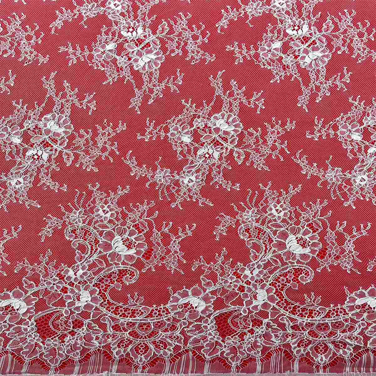 3 Meters Bridal Lace Fabric, Wedding Lace Fabric, Corded Chantilly Lace ...
