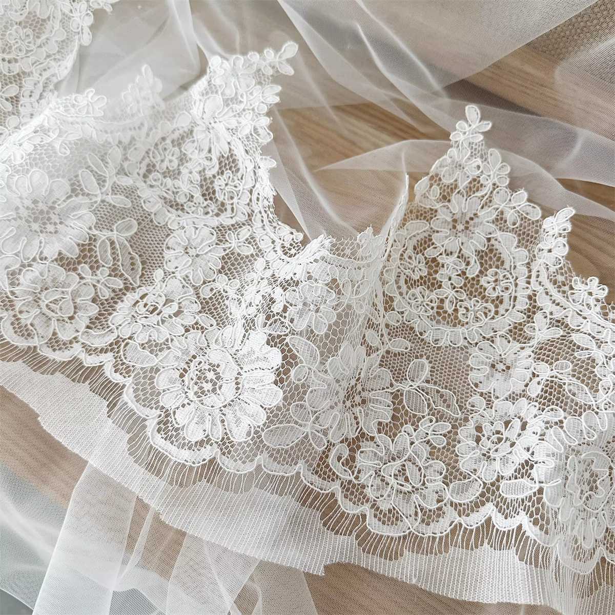 Bridal Lace Trim - Corded Wedding Lace Trim | GTIN SX191,Bridal Lace Trim