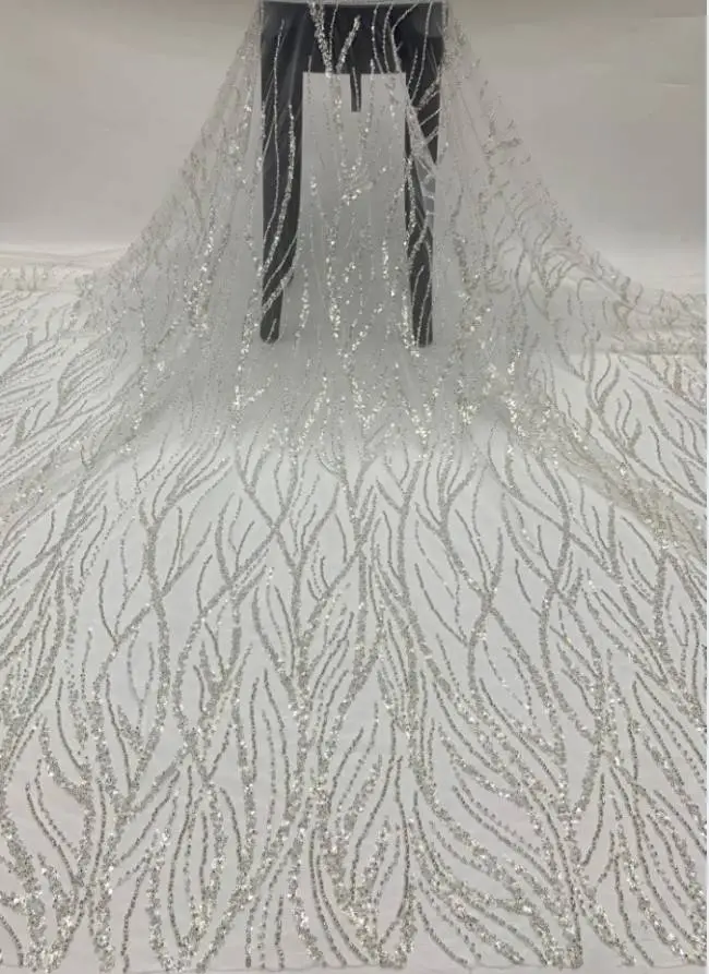 5 Yards Beaded Mesh Fabric, ITM TDD006,Beaded Fabrics