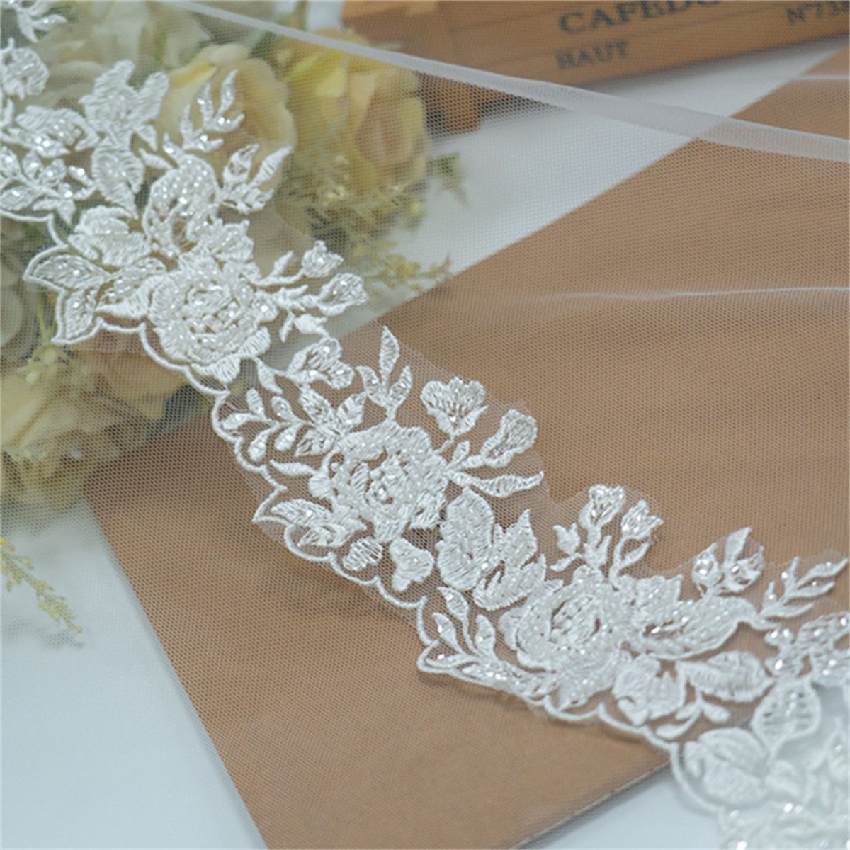Bridal Lace Trim - Embroidered Beaded Wedding Lace Trim | GTIN XB102 ...