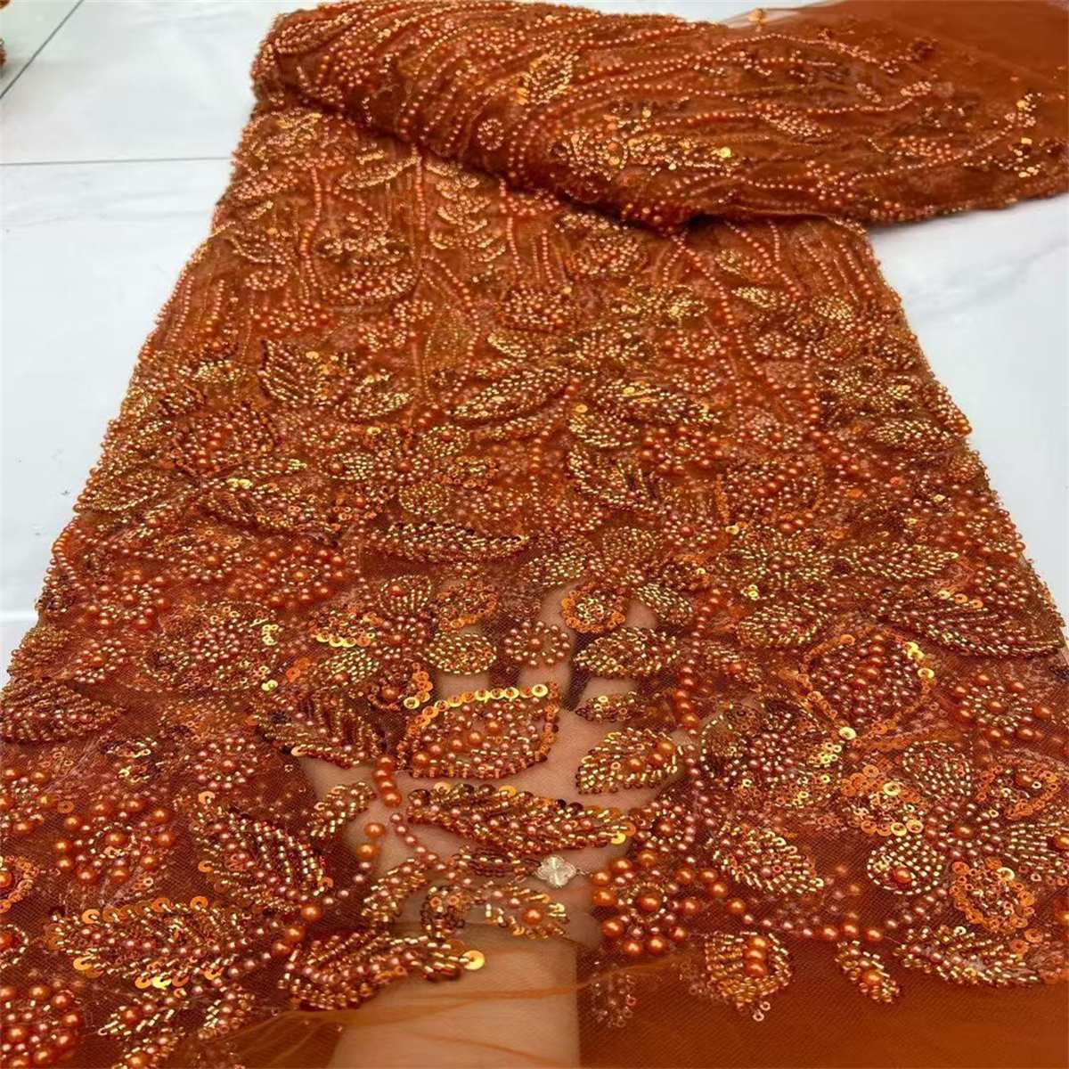 Beaded Tulle Fabric - 5 Yards | STN ZT161,Beaded Fabrics