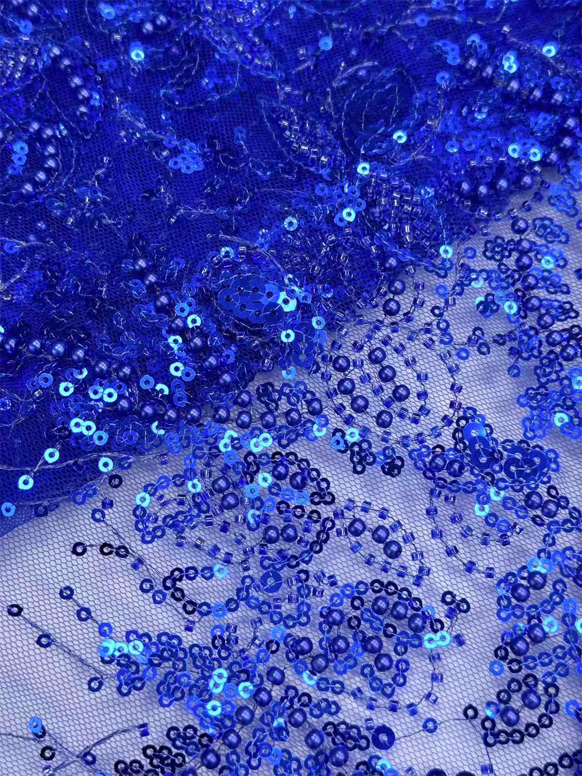 Embellished Beaded Tulle Lace Fabric with Beads | GTIN HN352