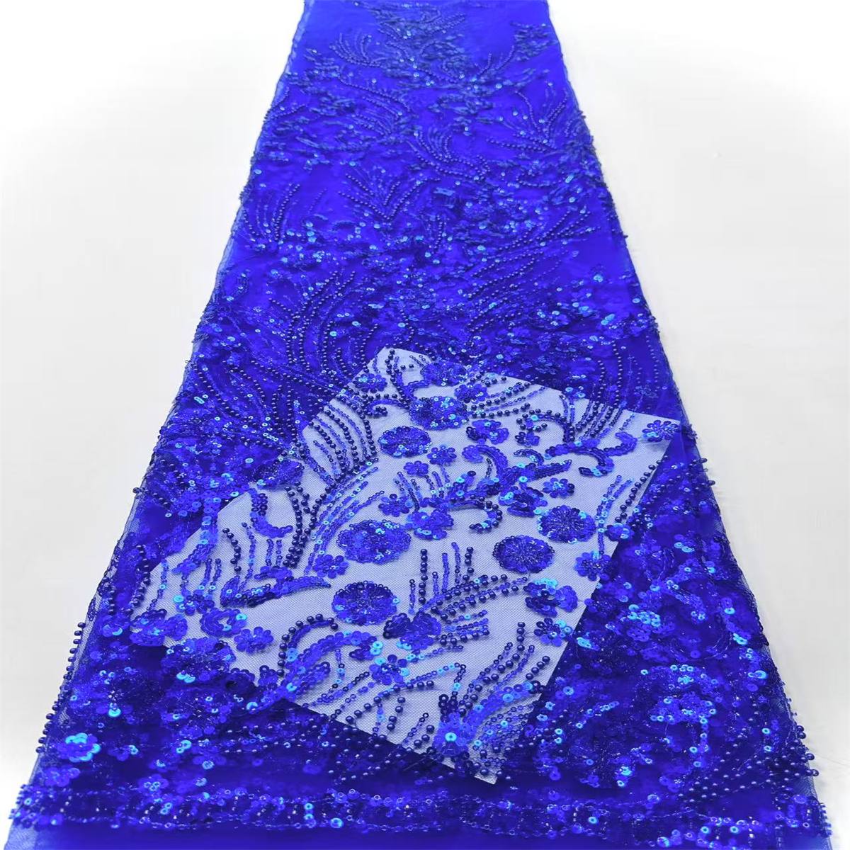 Beaded Tulle Fabric - 5 Yards - Embellished with Beads | STN HN353 ...