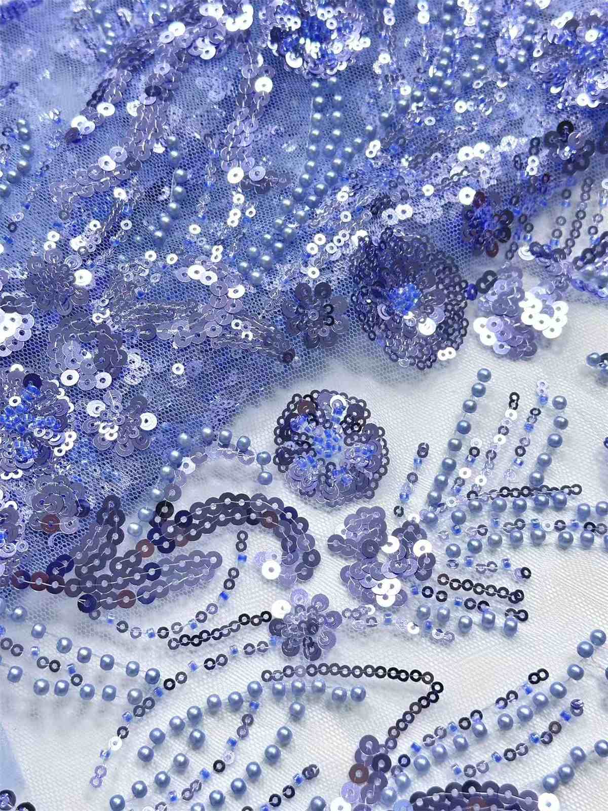 Beaded Tulle Fabric - 5 Yards - Embellished with Beads | STN HN353 ...