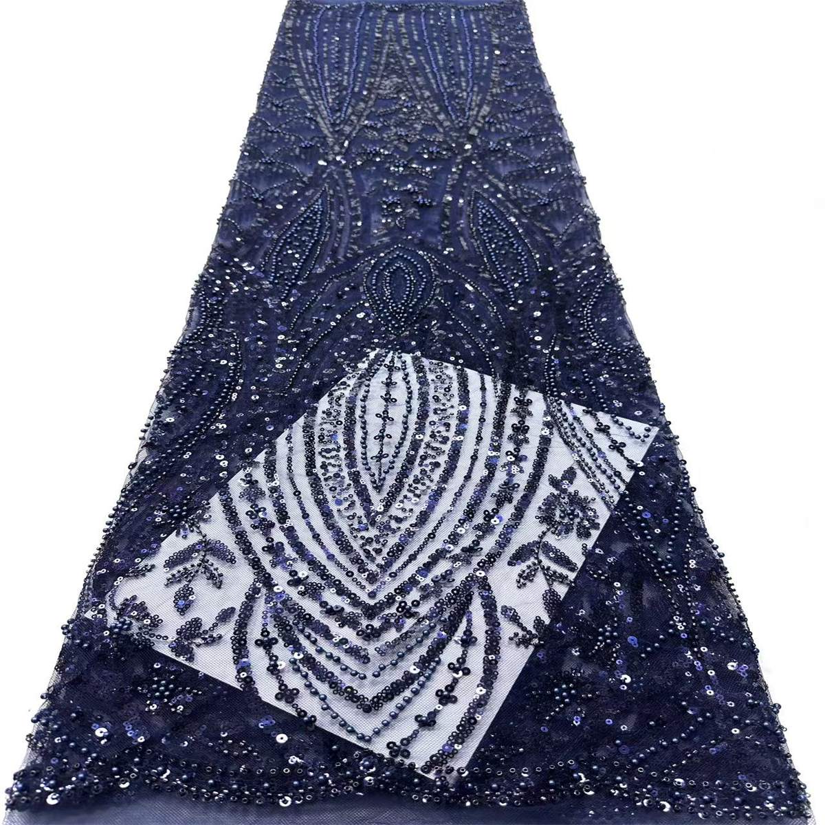 Beaded Tulle Fabric - 5 Yards | STN HN354,Beaded Fabrics