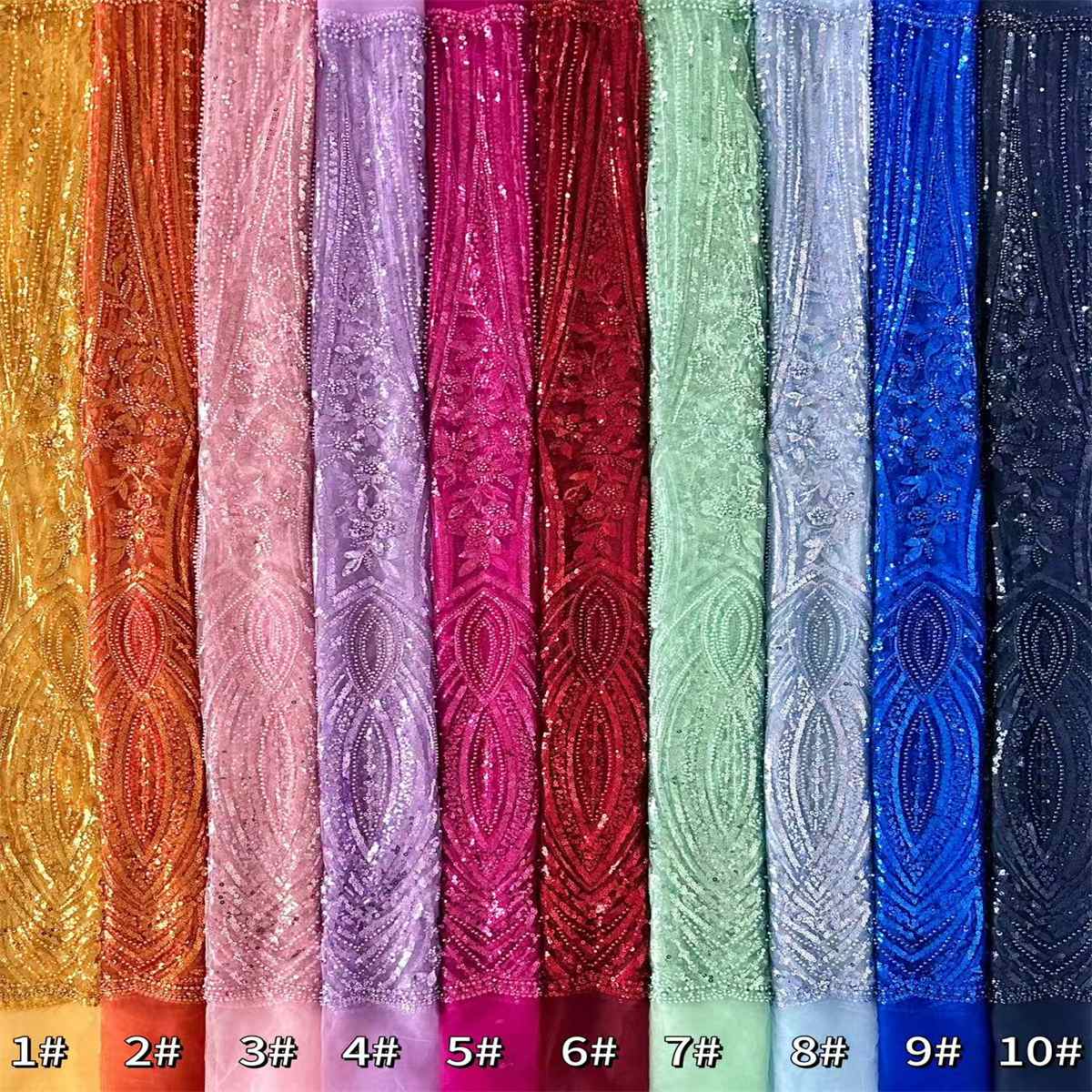 Beaded Tulle Fabric - 5 Yards | STN HN354,Beaded Fabrics
