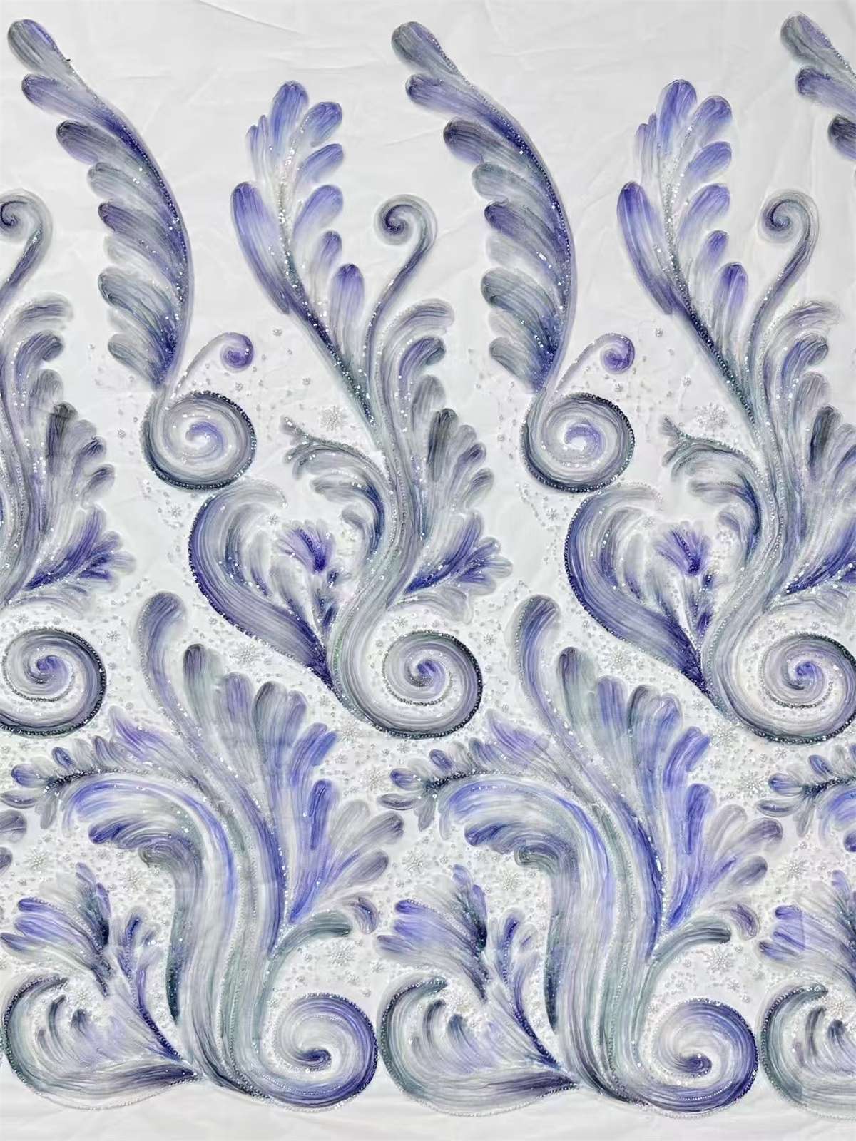 Beaded Tulle 3D Floral Fabric - 5 Yards | Ref. HN366,Beaded Fabrics