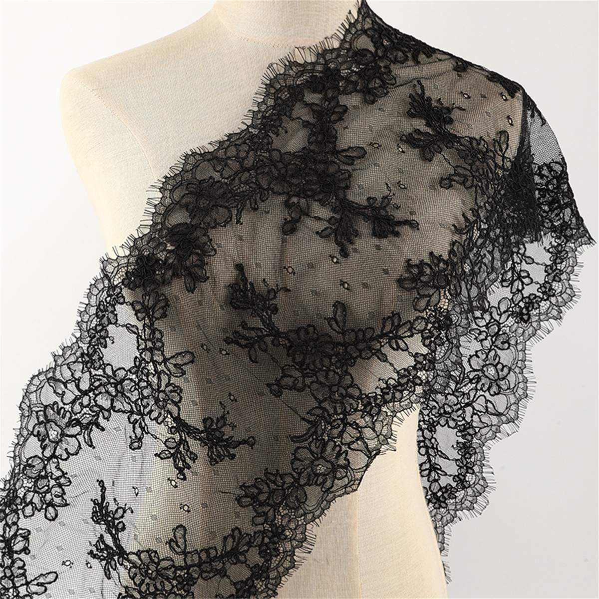 Corded Chantilly Lace Trim - 9 Meters | COD YK018,Bridal Lace Trim