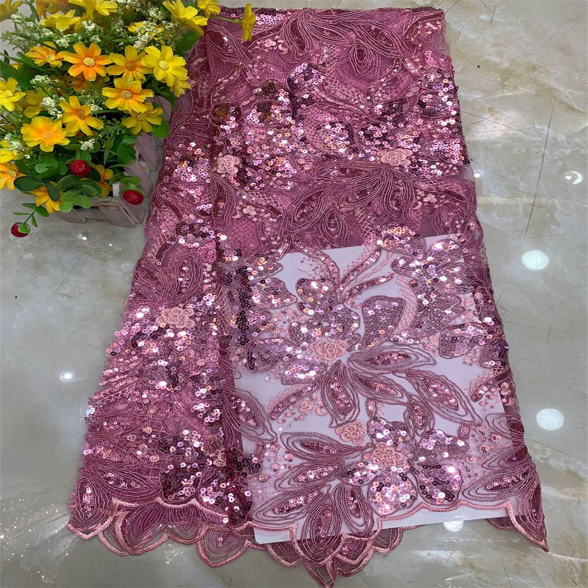 Corded Embroidered Sequin Lace Fabric - 5 Yards | MOD DX028,Embroidered ...