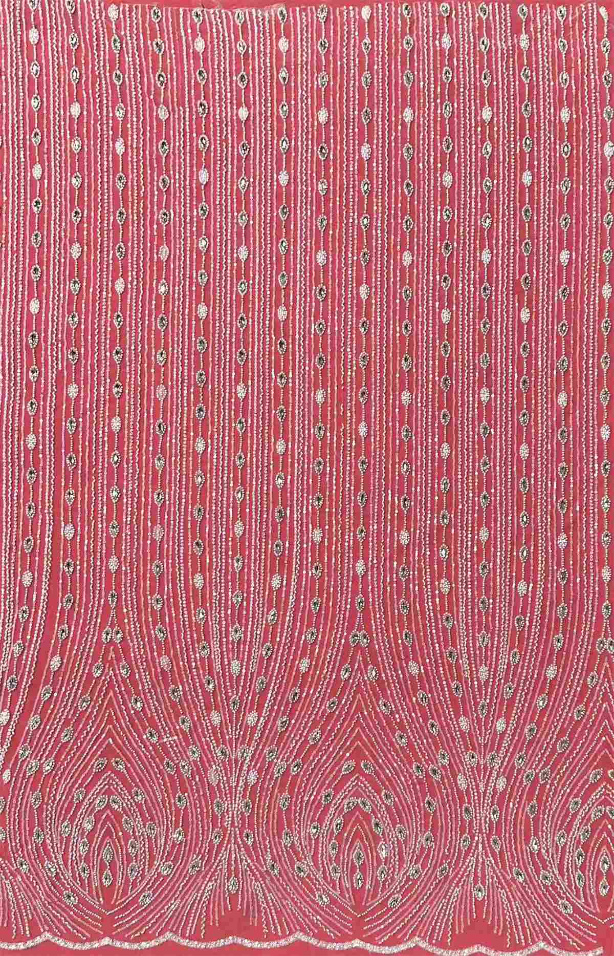 Embellished Beaded Tulle Lace Fabric with Beads | MPN HN421