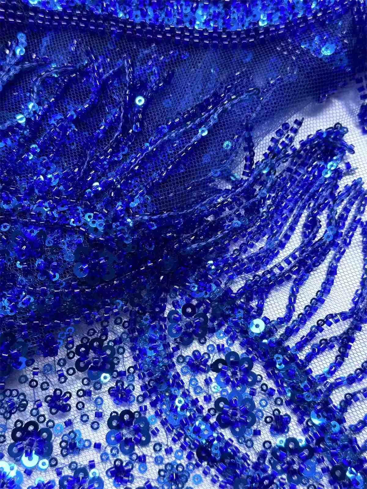 Embellished Beaded Tulle Lace Fabric with Beads | MPN HN439