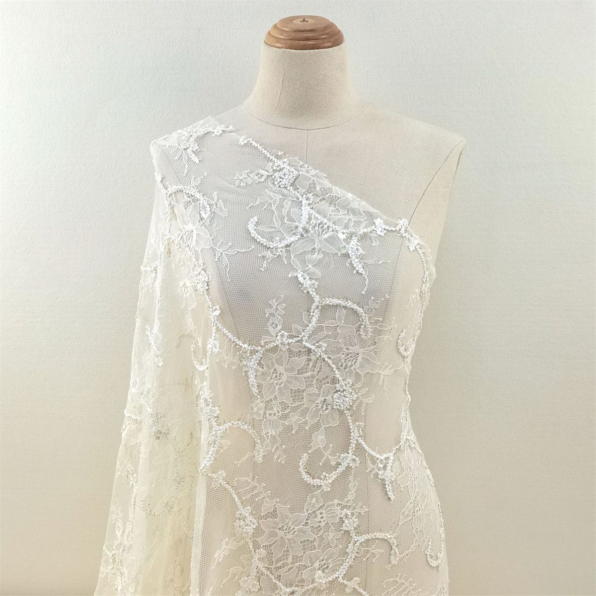 Bridal Lace Fabric - Corded Chantilly Wedding Lace Fabric | COD JS009 ...