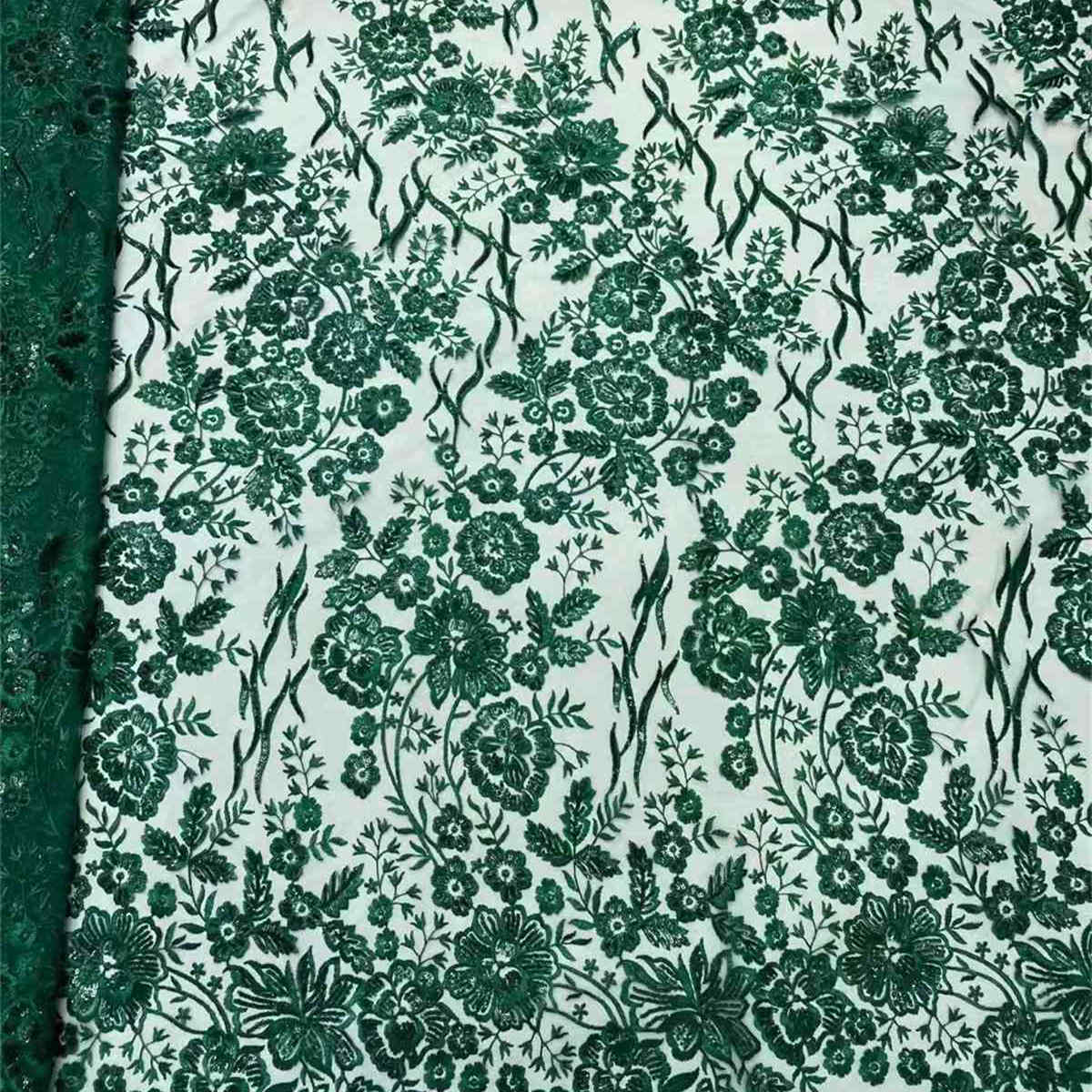 Embroidered Sequin Lace Fabric For Dresses | GTIN JX494