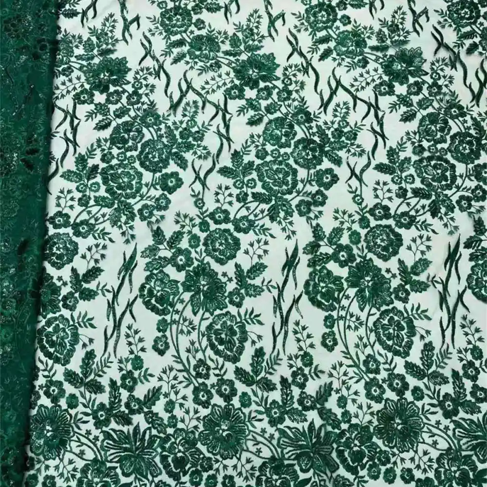 Embroidered Sequin Lace Fabric For Dresses | GTIN JX494