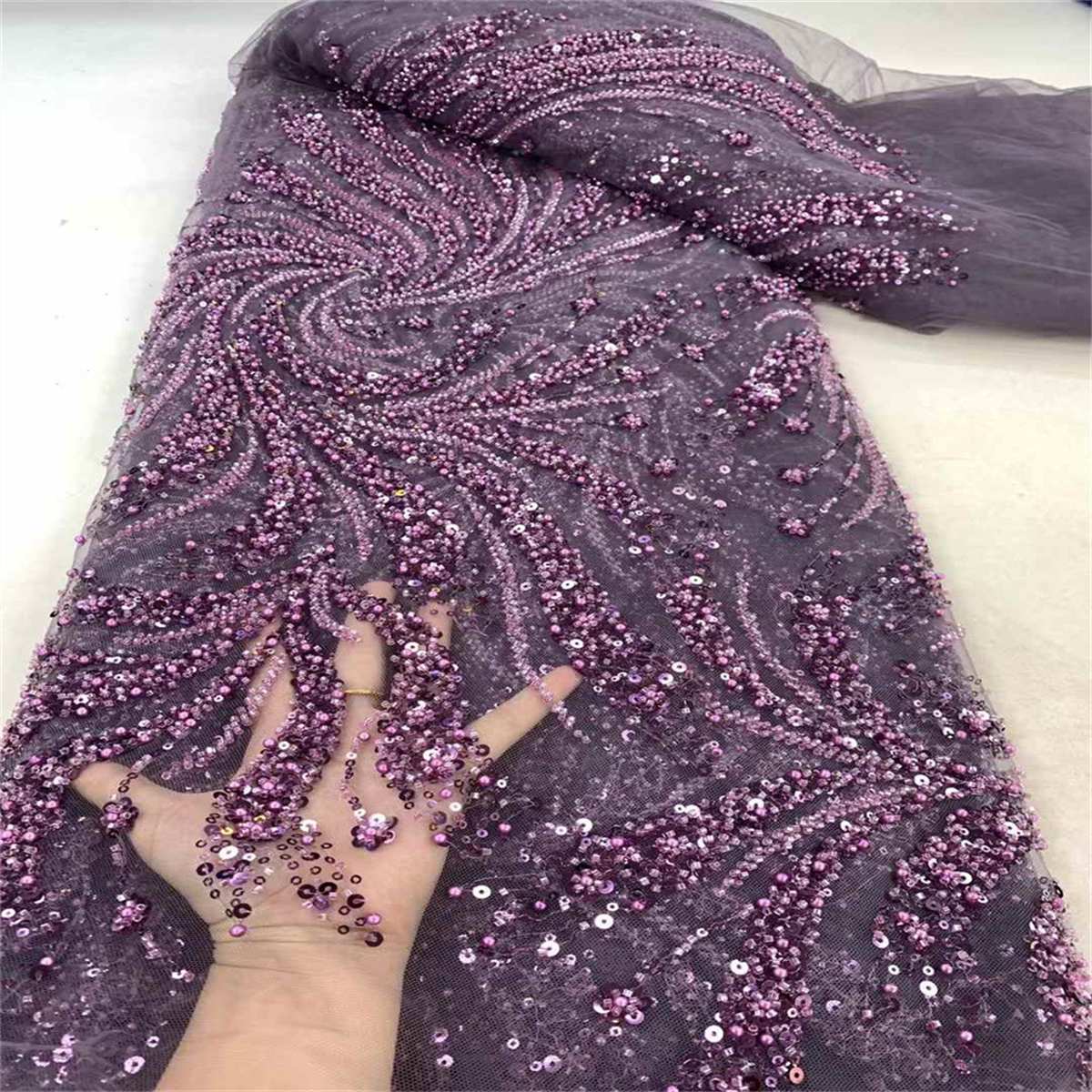Beaded Tulle Fabric - 5 Yards - Embellished Fabric for Prom Dresses ...