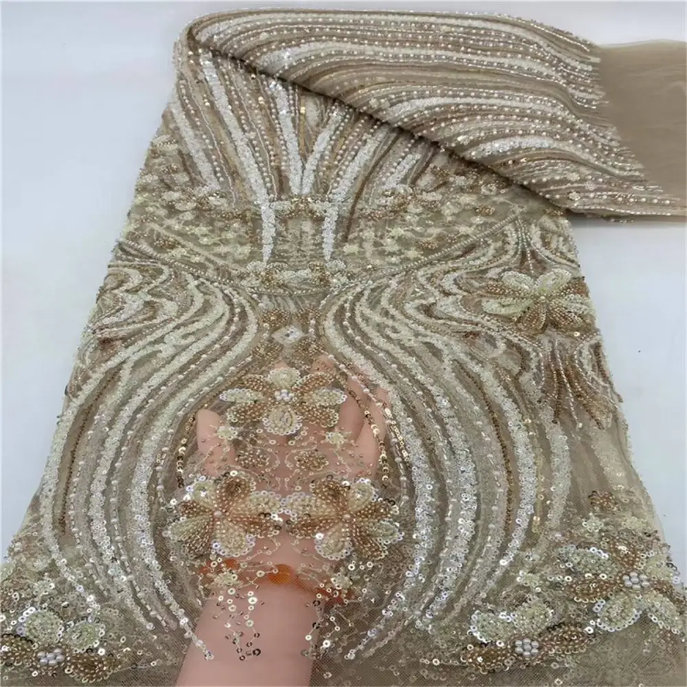 Beaded Tulle Fabric - 5 Yards | MOD LIL051,Beaded Fabrics