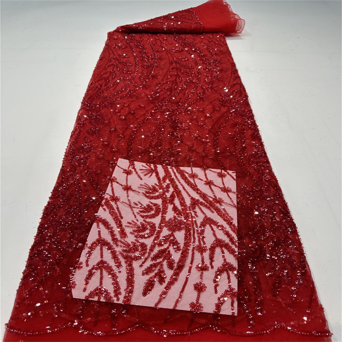 Beaded Tulle Fabric - 5 Yards | SKU PFS034,Lace Fabrics