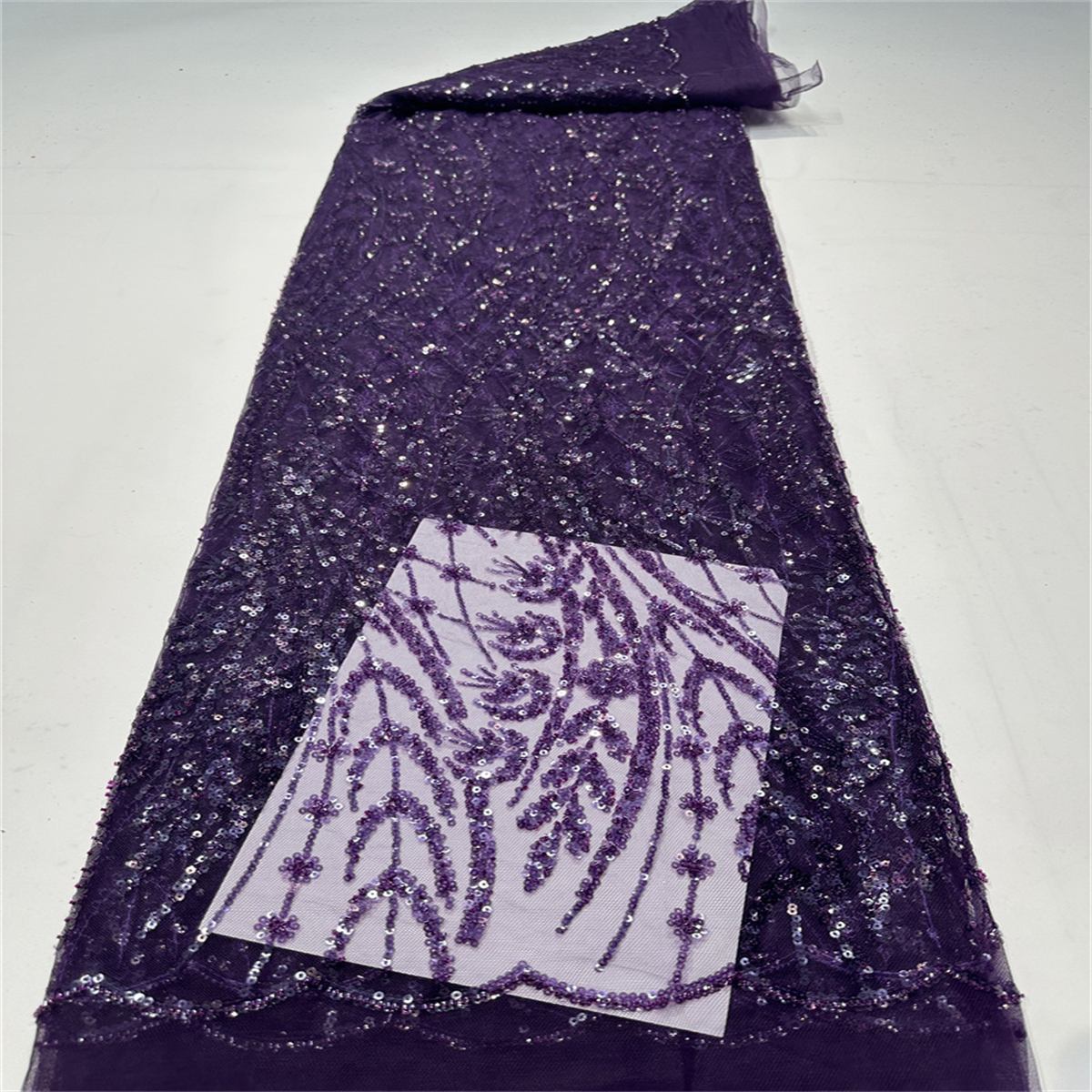 Beaded Tulle Fabric - 5 Yards | SKU PFS034,Lace Fabrics