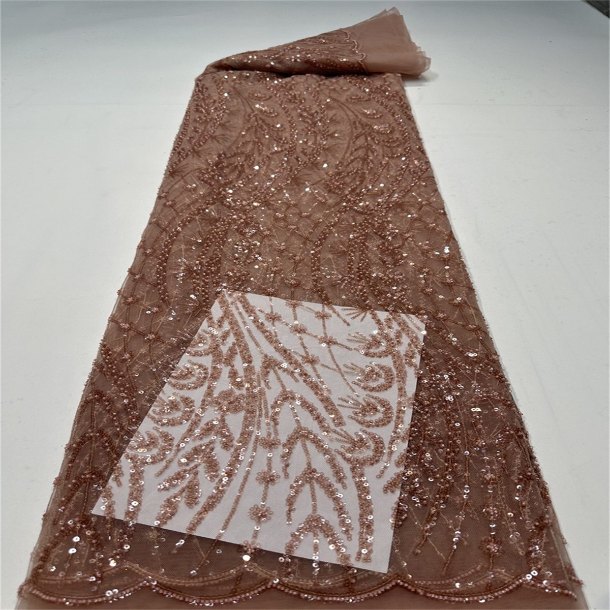 Beaded Tulle Fabric - 5 Yards | SKU PFS034,Lace Fabrics
