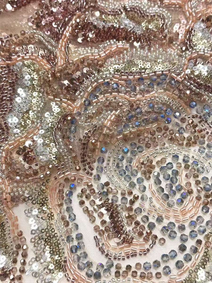 Beaded Tulle Fabric - 5 Groups - Embellished Fabric for Prom Dresses ...