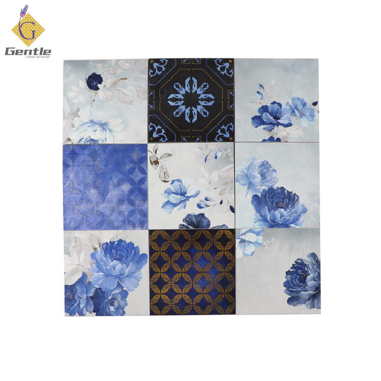 200X200mm Retro Gladzed Square Mixed Color Pattern Bathroom Wall Tiles ...