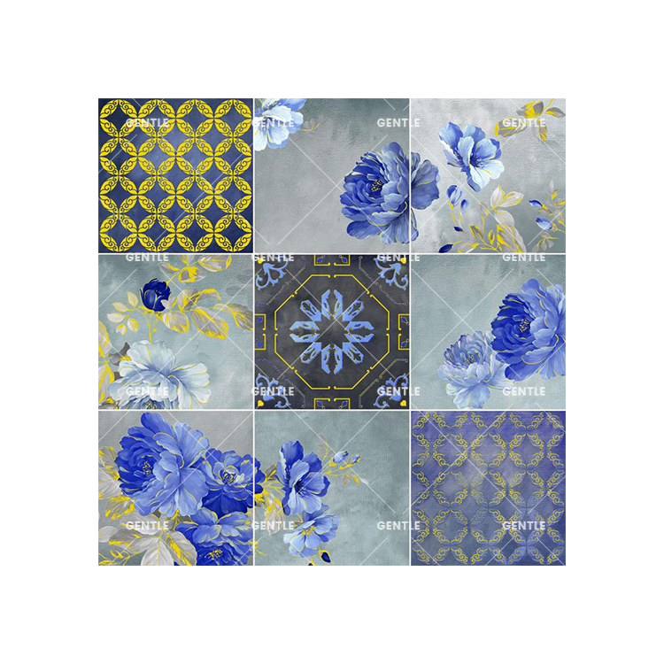 200X200mm Retro Gladzed Square Mixed Color Pattern Bathroom Wall Tiles ...