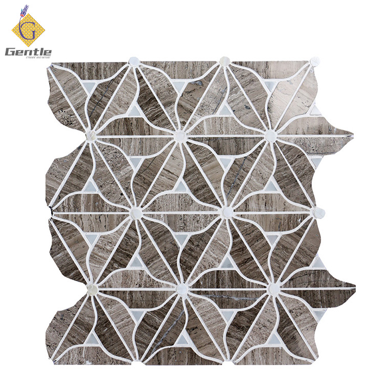 Custom Irregular Grey Marble Mosaic Tiles