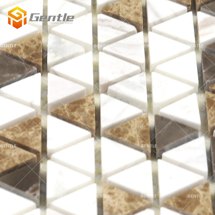Custom Triangle Mixed Color Marble Mosaic Tiles