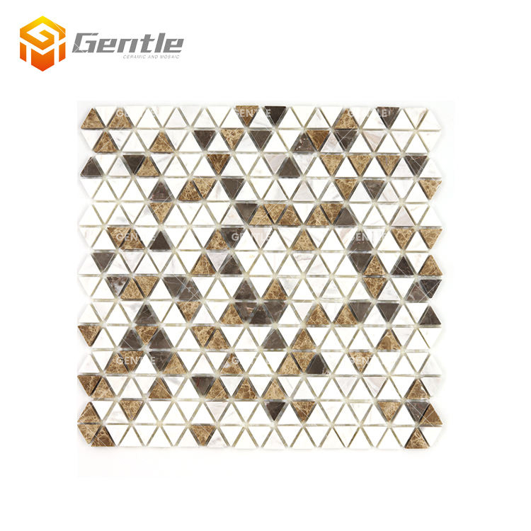 Custom Triangle Mixed Color Marble Mosaic Tiles