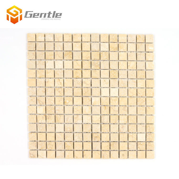 Custom Square Beige Marble Mosaic Tiles