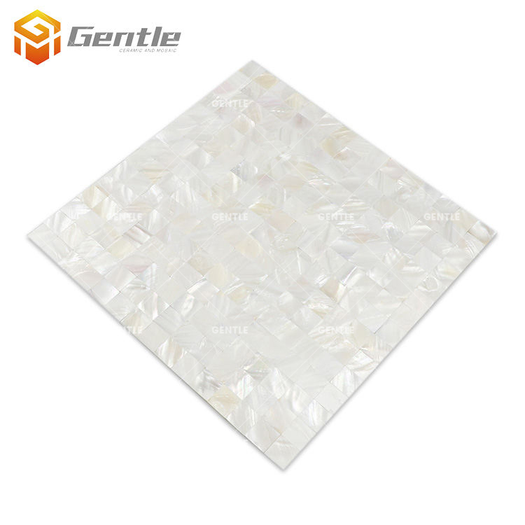 White Square Natural Shell Mosaic Tiles