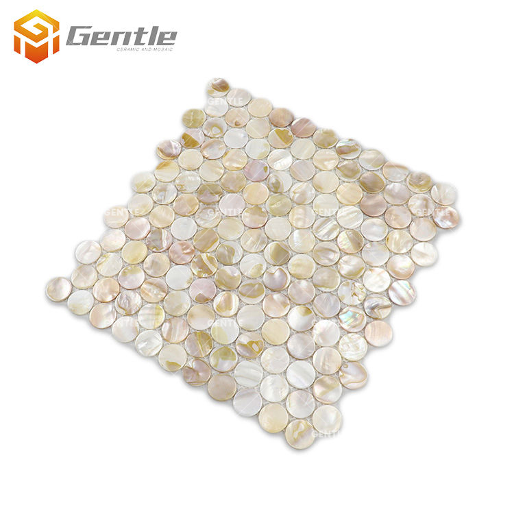 Penny Shape Mixed Color Natural Shell Mosaic Tiles