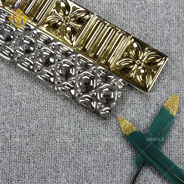 Fast dispatch metal polished gold tile trim external border for ceramic ...